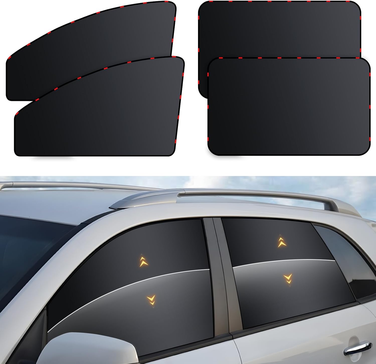 Amazon.com: ZATOOTO Car Window Shades - 4 Pack Car Window Covers ...