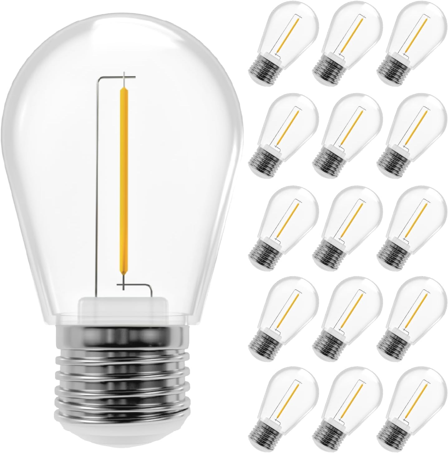 Sunco 15 Pack LED S14 Non-Dimmable Shatterproof & Waterproof Outdoor ...