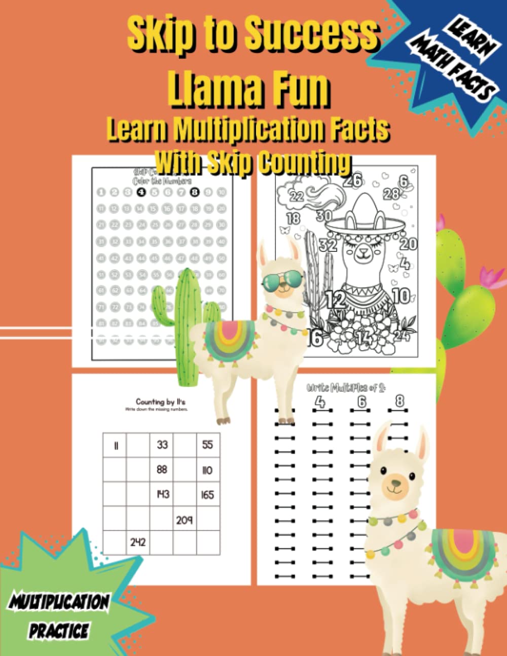 Llama Fun Skip Counting Workbook: Multiplication Facts Practice Book ...