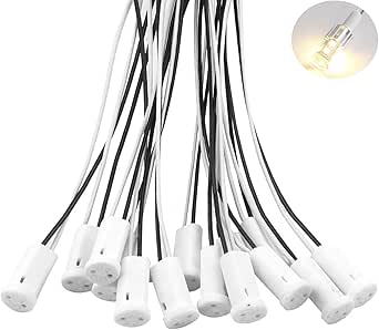 ieron 20 Pieces G4 Wire Connector Socket, Bulb Base Ceramic G4 Lamp ...