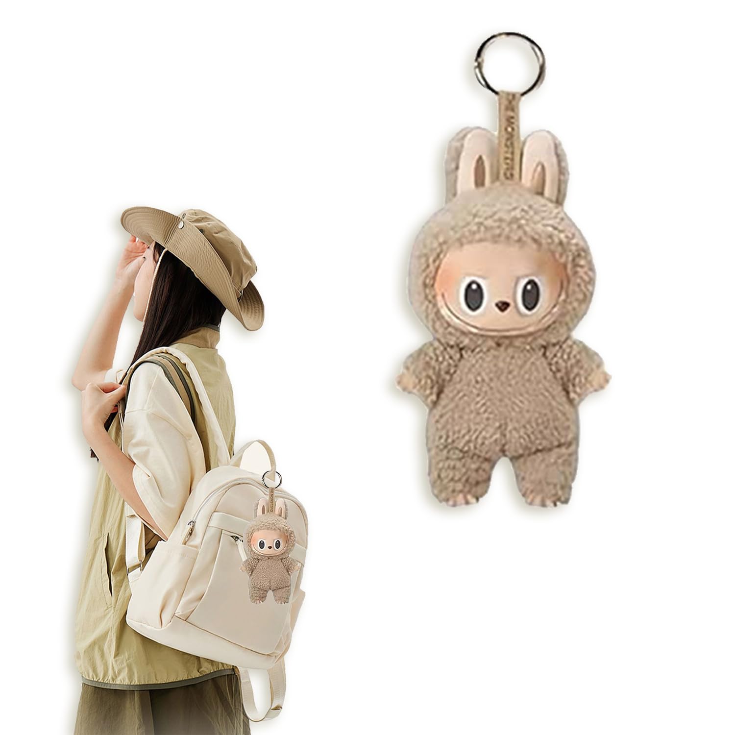 Yongsral Labubu Keychain Hanging Card Plush Vinyl Labubu Plush Toy ...