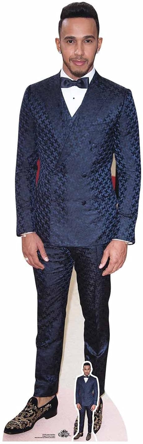 STAR CUTOUTS Life Size Cut Out with Mini Version of Lewis Hamilton Red ...