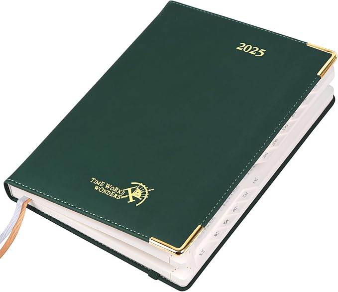 POPRUN Premium 2025 Diary Week to View A5 Hardback PU Leather Soft ...