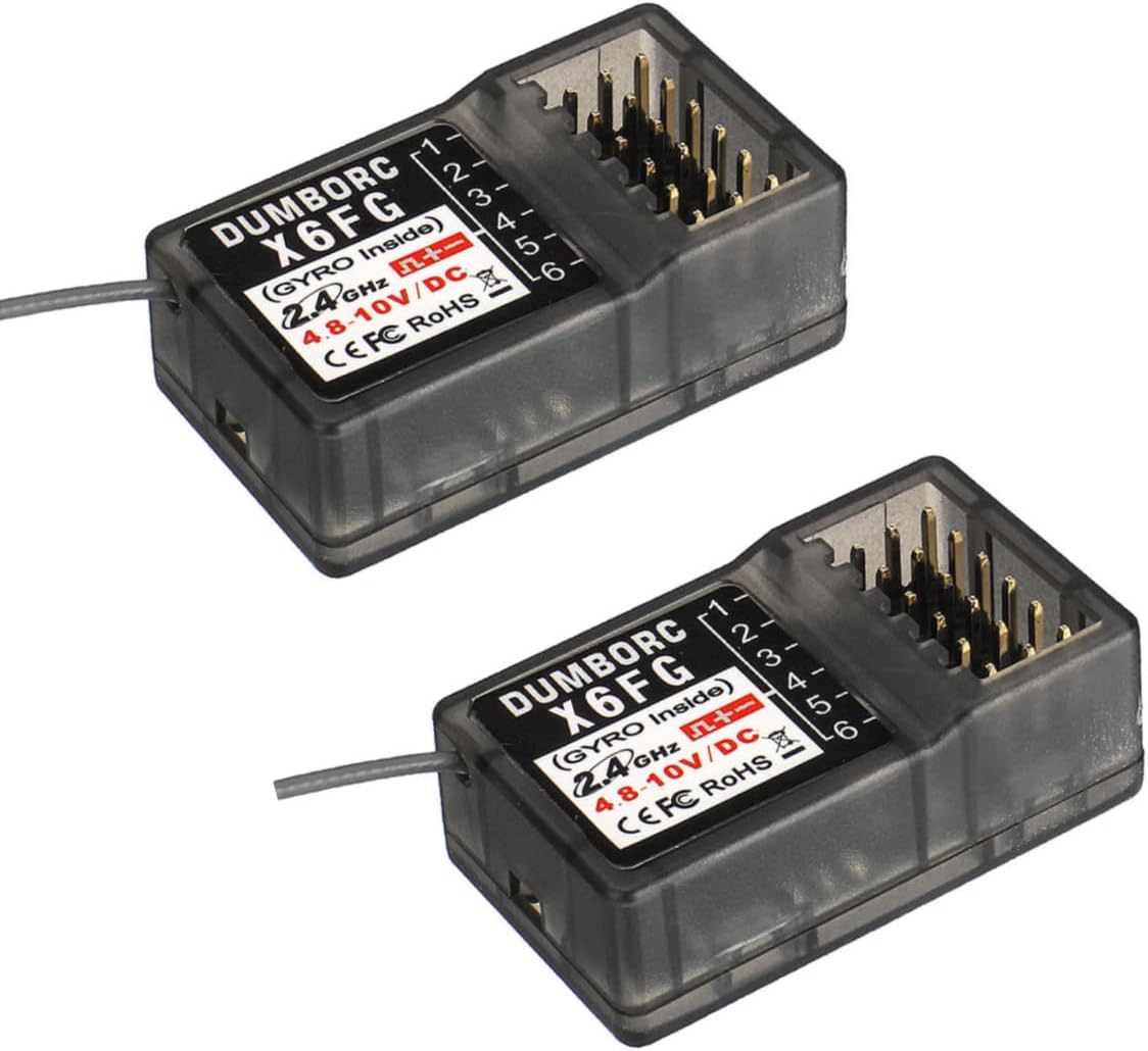 （2PCS ） DUMBORC X6FG 2.4G 6 Channel Gyro Inside Receiver for RC Car ...