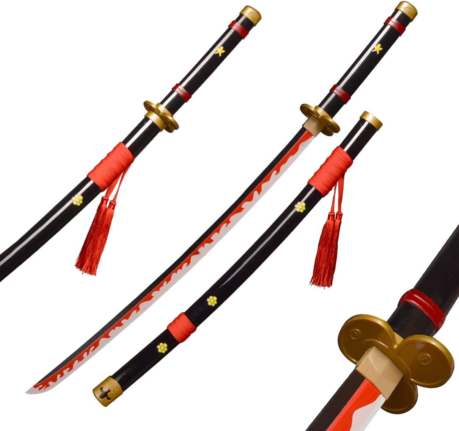 afdfad Japanese Samurai Sword:Roronoa Zoro Anime Cosplay Wooden Sword ...