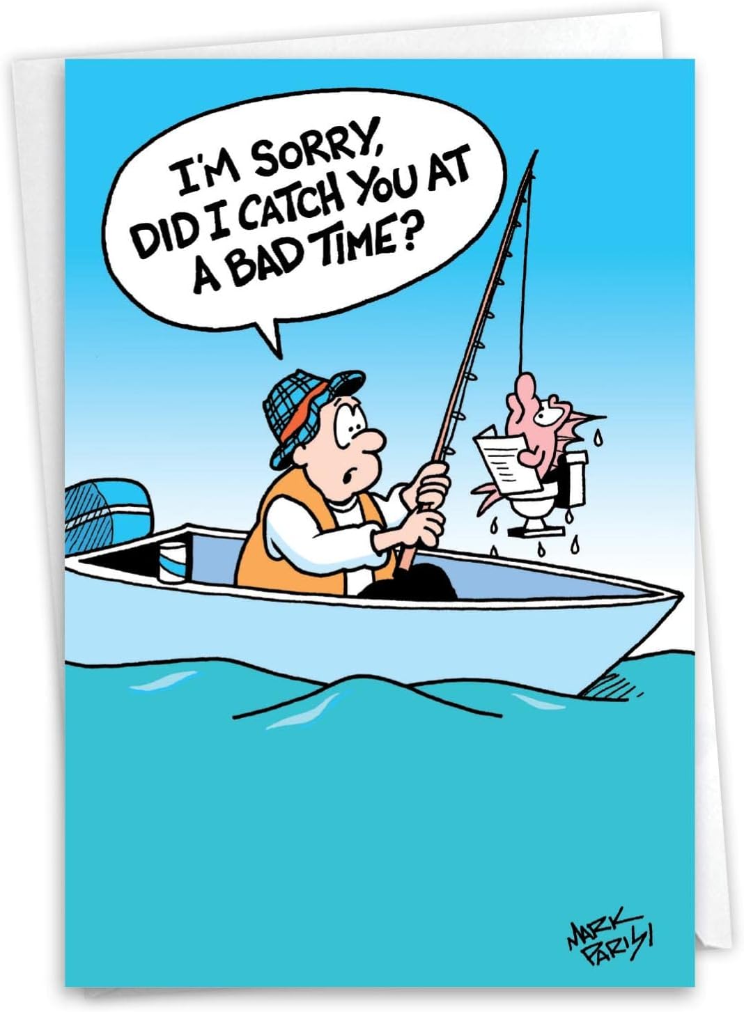 Amazon.com : Sumerk 1 Pc Fishing Birthday Card with Envelope & Stickers ...