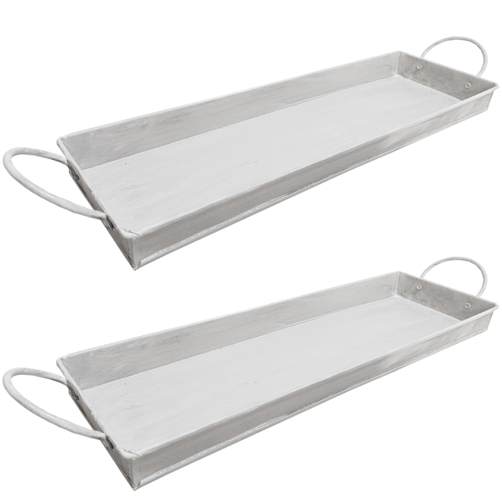 Amazon.com: Unique Galvanized Decorative Tray, Set of 2, 12 Inch Long ...