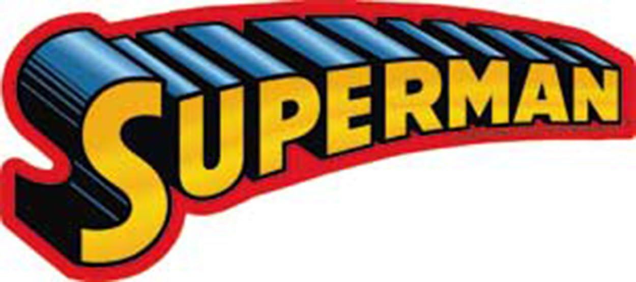 Superman Text Logo Sticker,Etiqueta Officially Oficialmente Licensed ...