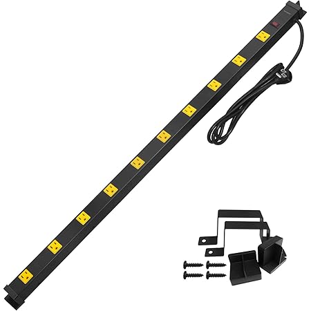 Amazon.com: Prime Wire PB800012 12-Outlet Metal Power Strip with 14-3 ...