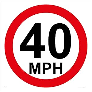 TR030 Traffic Sign 40 MPH Signs 1200mm x 1200mm 10MM Extra Heavy Duty ...