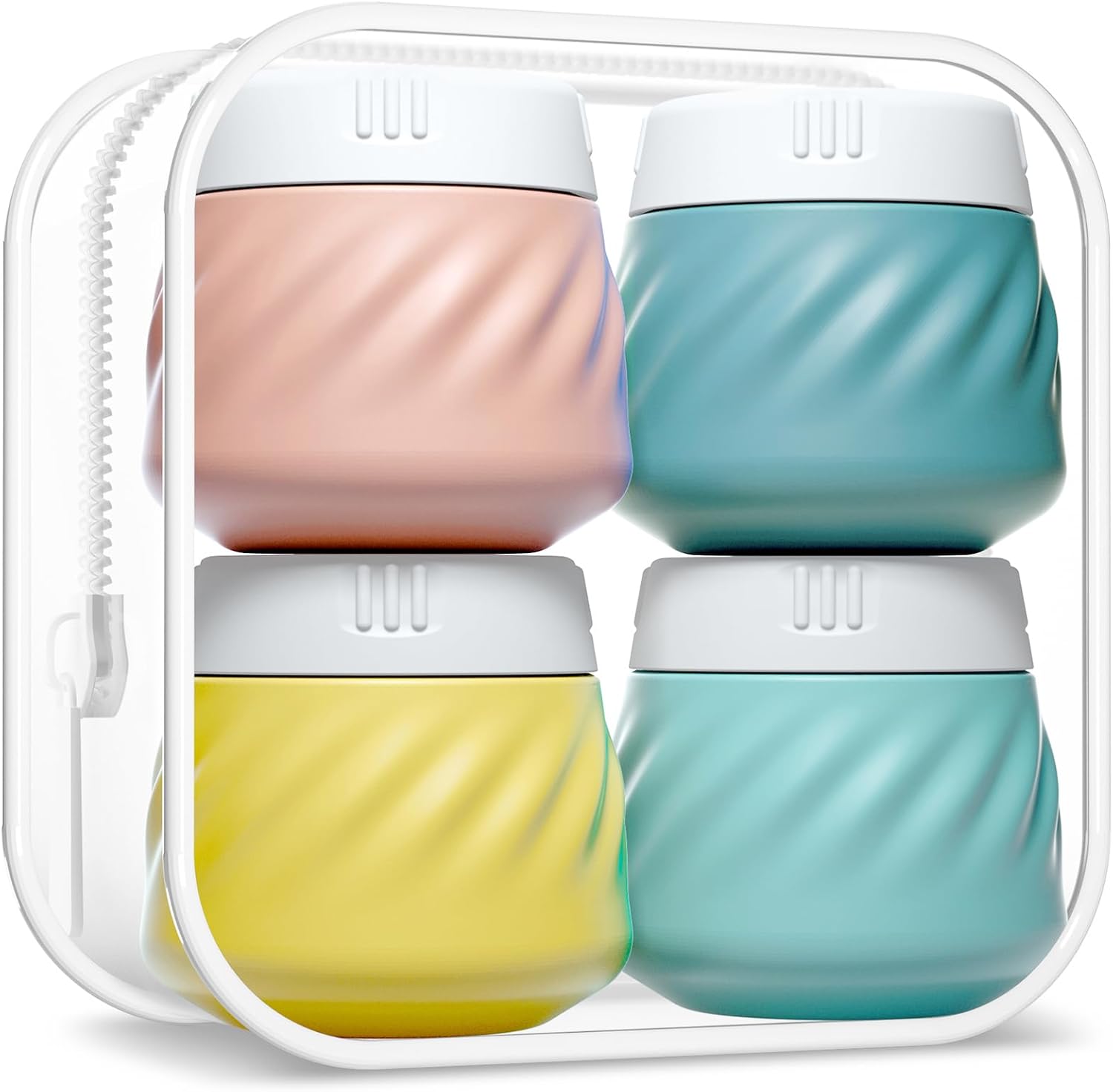 Gemice Travel Containers for Toiletries, Silicone Cream Jars TSA ...