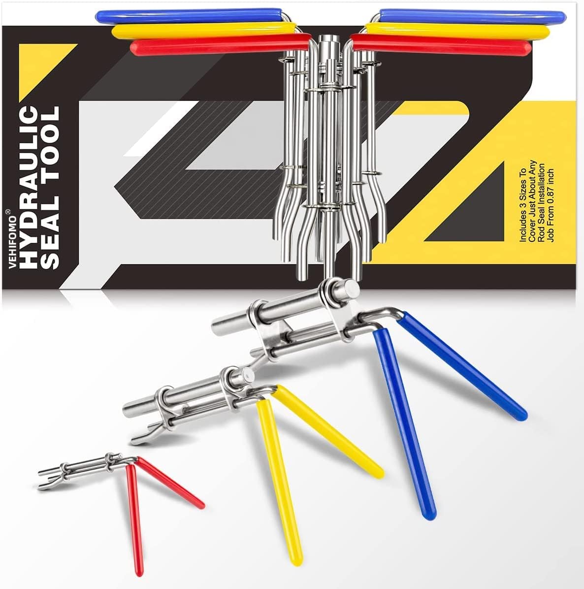 Amazon | VEHIFOMO 油圧シール取り付けツール 油圧シリンダ ピストン修理シールキット Uカップロッドシール取り付けツールキット ...