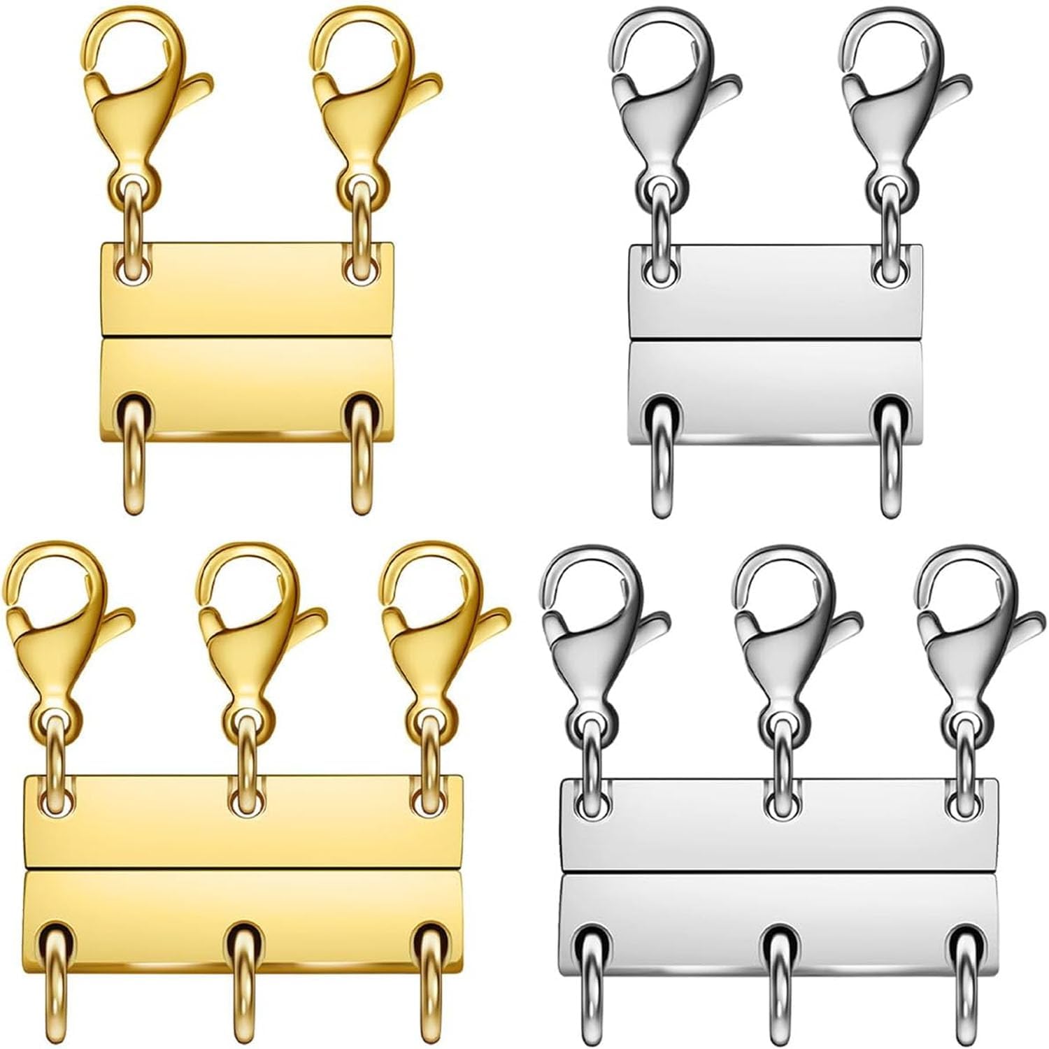 Amazon.com: Layering Magnetic Necklace Clasps, Stainless Steel Chain ...