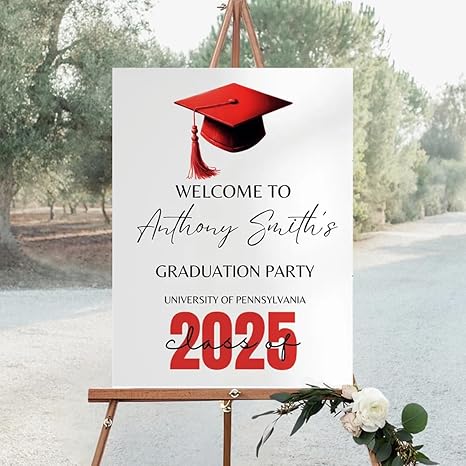 Amazon.com: Graduation Party Welcome Sign, Photo Graduation Poster ...