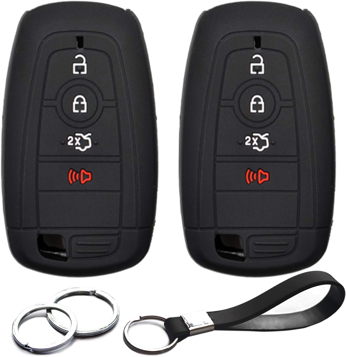 Amazon.com: INFIPAR 2pcs Compatible with Ford Smart 4 Buttons Silicone ...