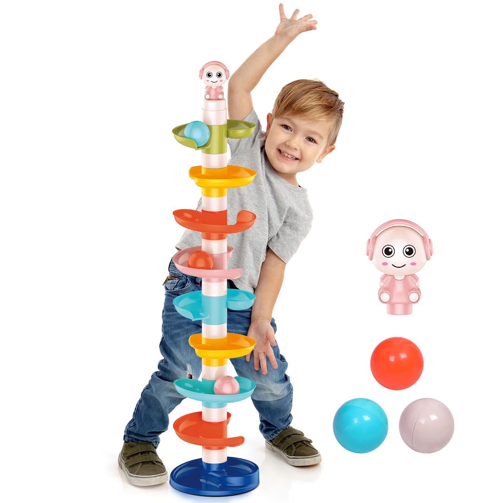 Amazon.com: FUN LITTLE TOYS Ball Drop Toys for Toddler 1-3, 9 Layer ...
