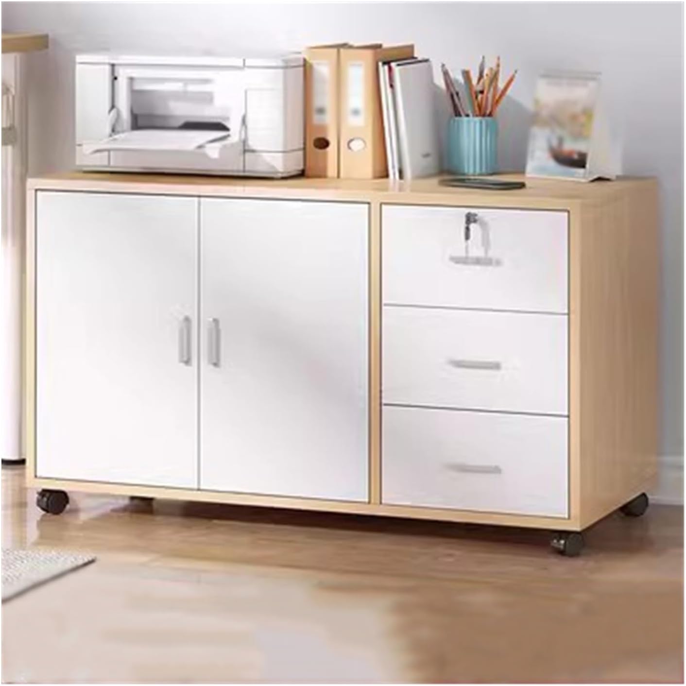 Amazon.com: File Cabinet Filing Cabinet Wooden Floor Standing Cabinet ...