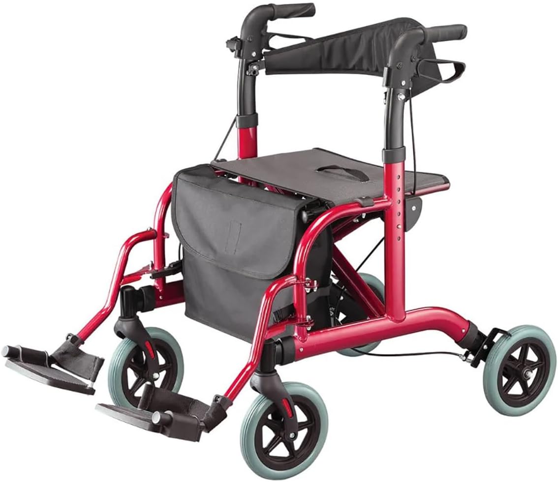 Amazon.com: Rollator and Transport Chair in 1 XL, 2 in 1 Rollator ...