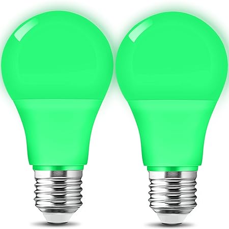 Wiyifada 2 Pack A19 LED Green Light Bulbs,110V E26 Green LED Lights 9W ...