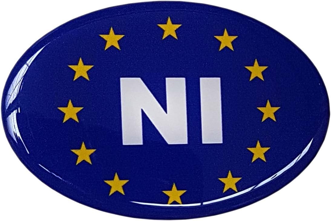 Northern Ireland Car Sticker Decal Badge Oval NI EU Euro Stars Resin ...