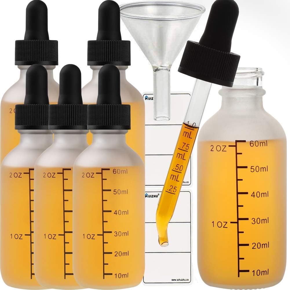 6PCS 60ml White Frosted Glass Dropper Bottles Liquid bottling ...