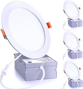 4 Pack led recessed lighting 6 inch Ultra-Thin LED Recessed Ceiling ...