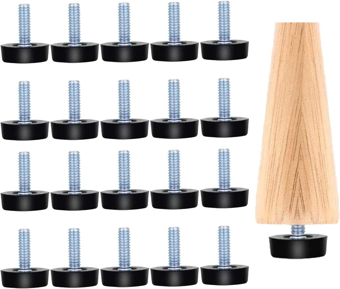 Toolzia 20 Pcs Adjustable Furniture Leveling Feet,Leveling Feet M6 x ...