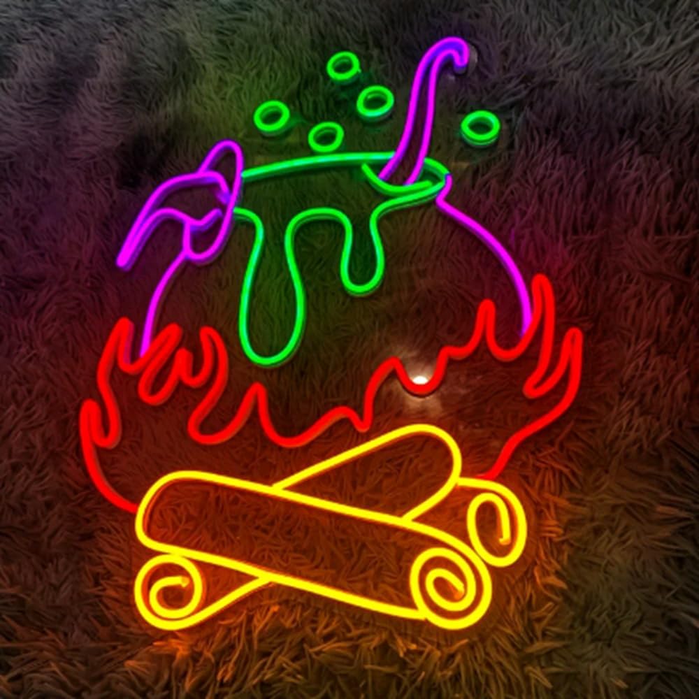 Amazon.com : Witch Brew LED Neon Sign, Spooky Halloween, Witch Cauldron ...