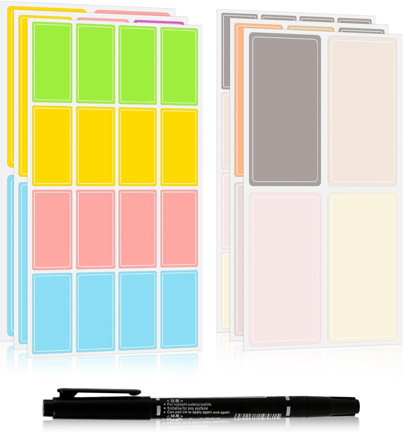 Amazon.com : 520pcs Colorful Blank Labels, Writable Label Stickers with ...