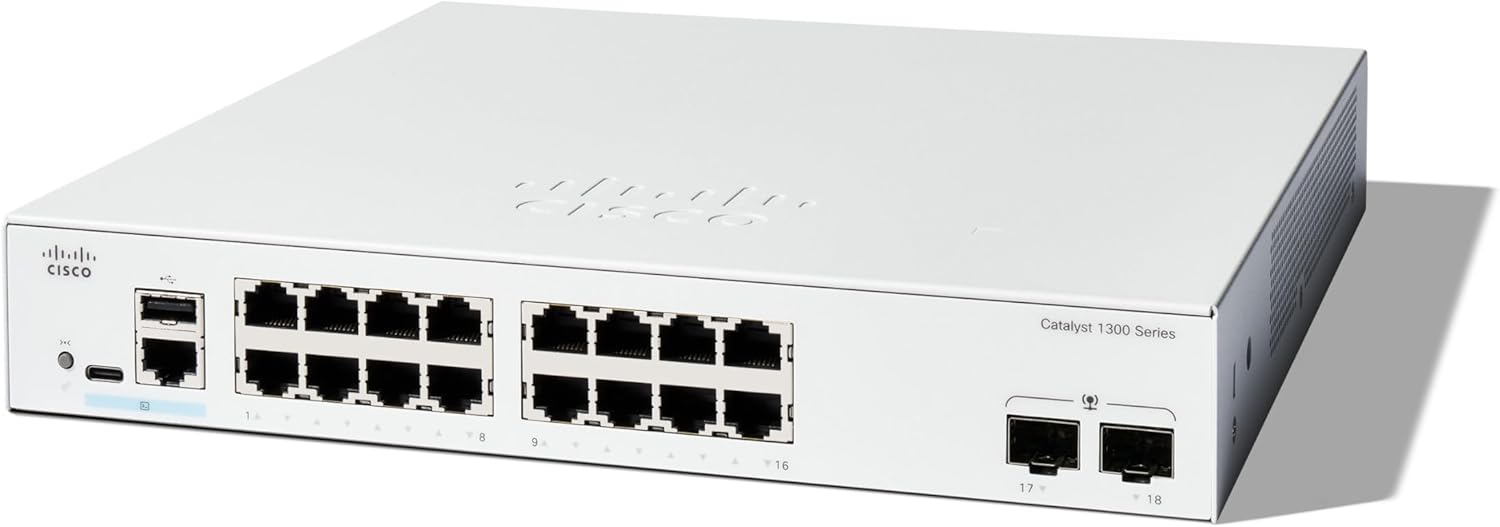 Amazon.com: Cisco Catalyst 1300-16T-2G Managed Switch, 16 Port GE ...