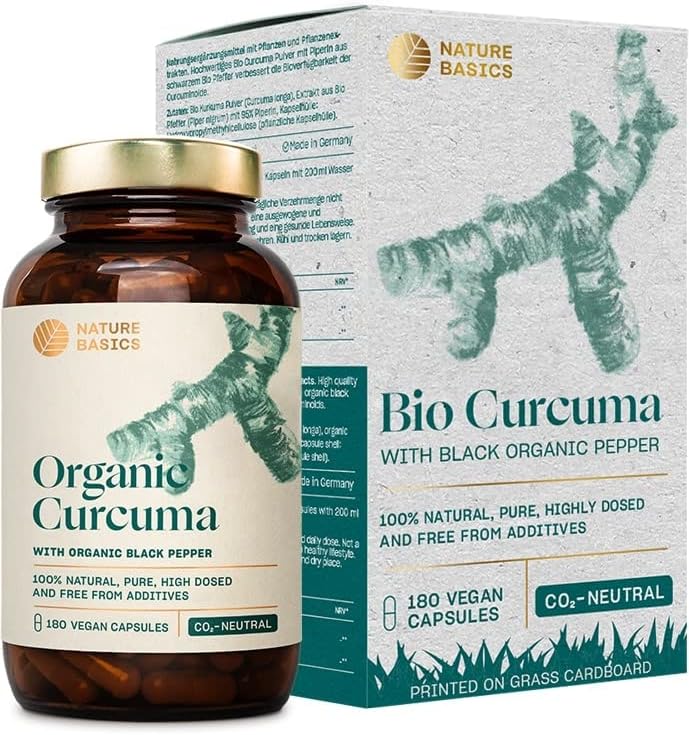 Nature Basics® Organic Curcuma Capsules with Black Pepper | Certified ...