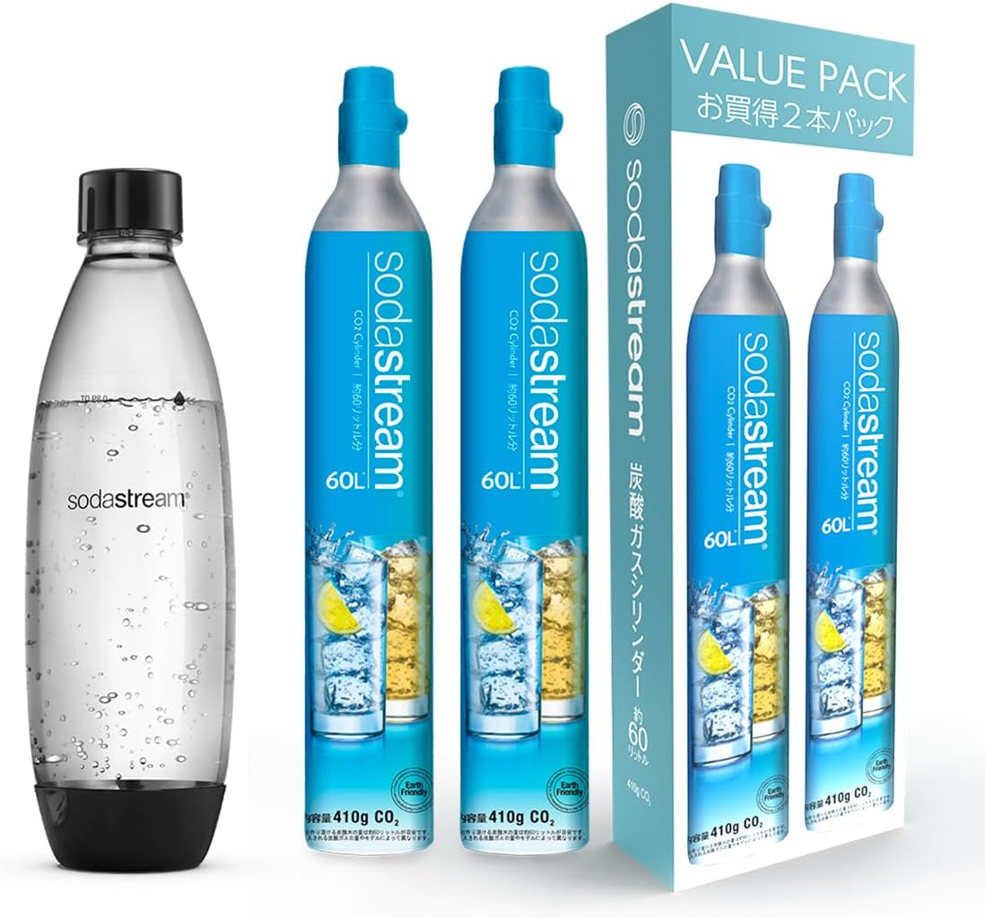 Amazon | [公式] ソーダストリーム ガスシリンダー 60L 2本セット(新規購入用) Soda stream Soda stream ...