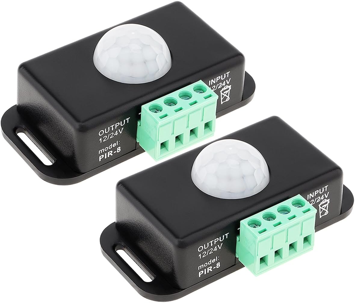 DiGiYes DC 12V 24V PIR Sensor LED Motion Sensor Switch, 2 Pack Body ...