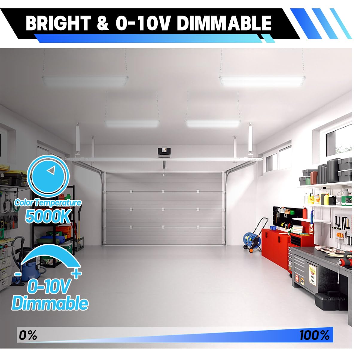 Snapklik.com : LED Linear High Bay Shop Light 2-Pack, 5000K Daylight ...