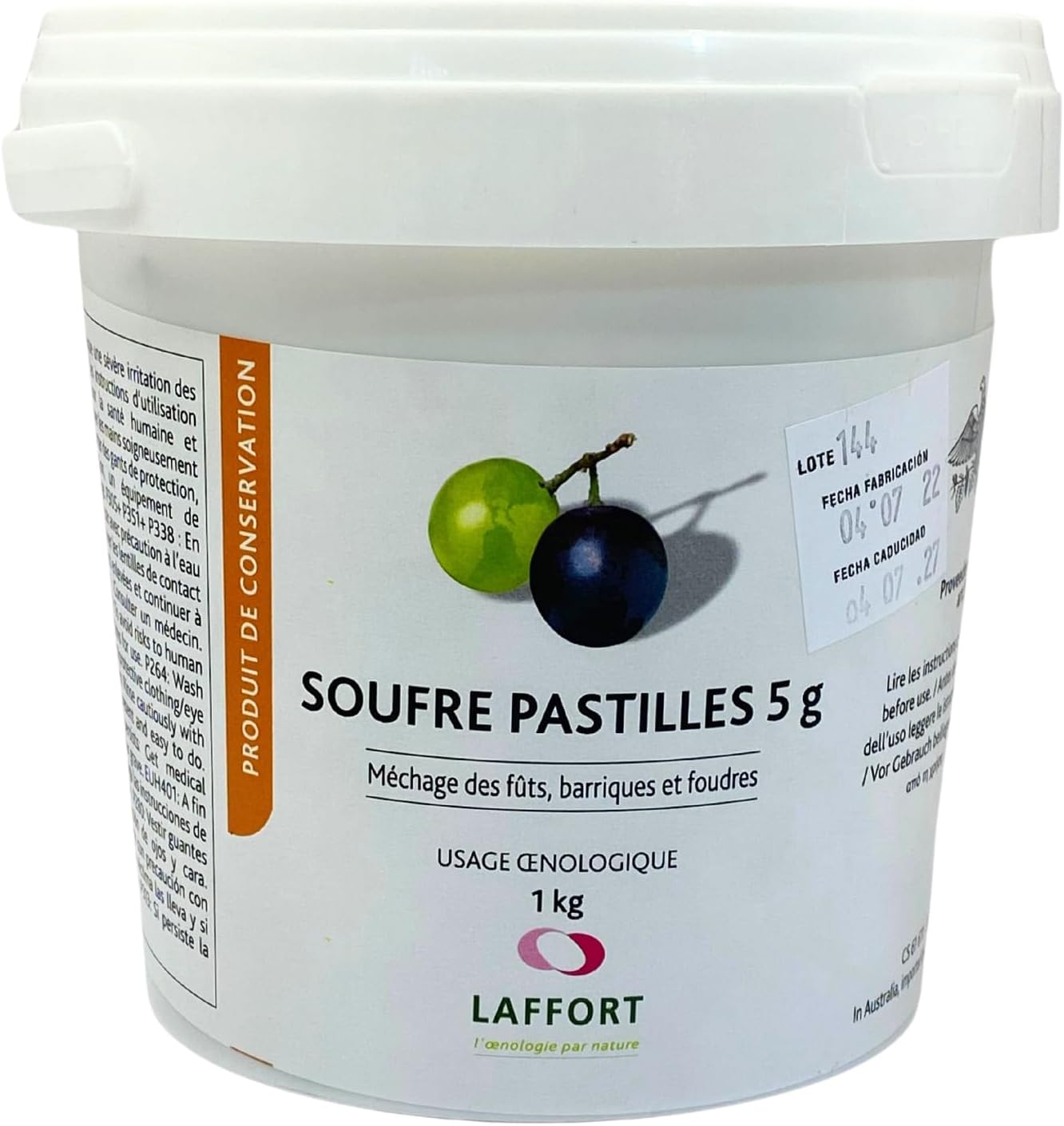 Laffort Pastillas de sulfuroso para sanitización de barricas (mechas de ...