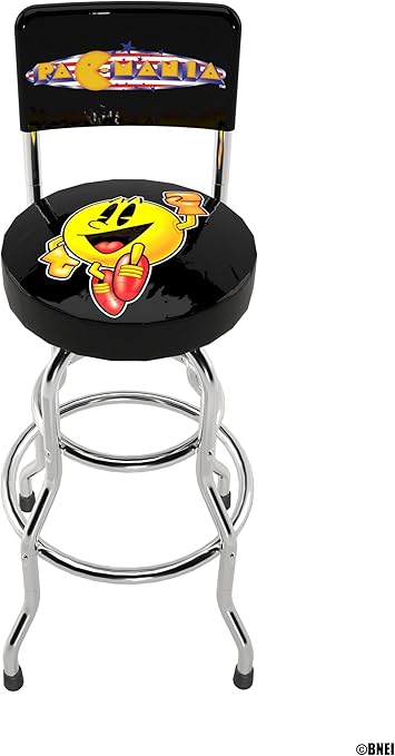 Amazon.com: Arcade1UP High Back Pac-Man Legacy Stool, Black Edition ...