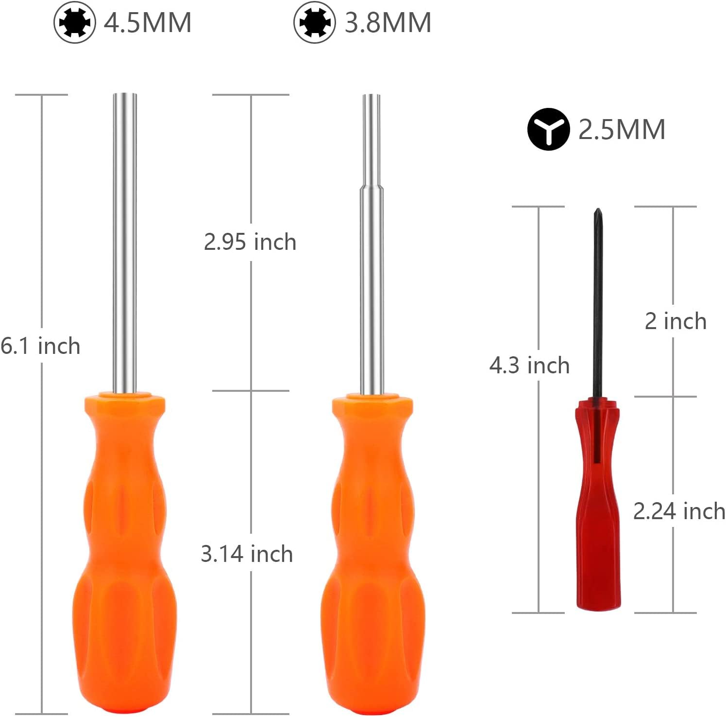 Snapklik.com : 3 Pack Gamebit Security Screwdriver, 3.8mm And 4.5mm ...