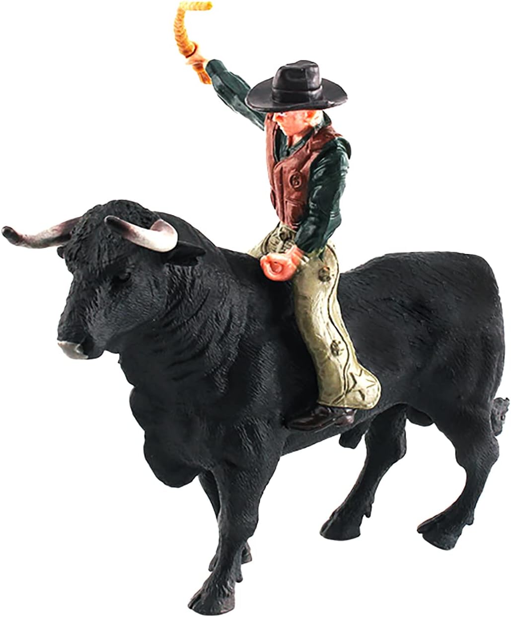 Amazon.com: Hiawbon People with Bull Figurine Plastic Bull Riding ...