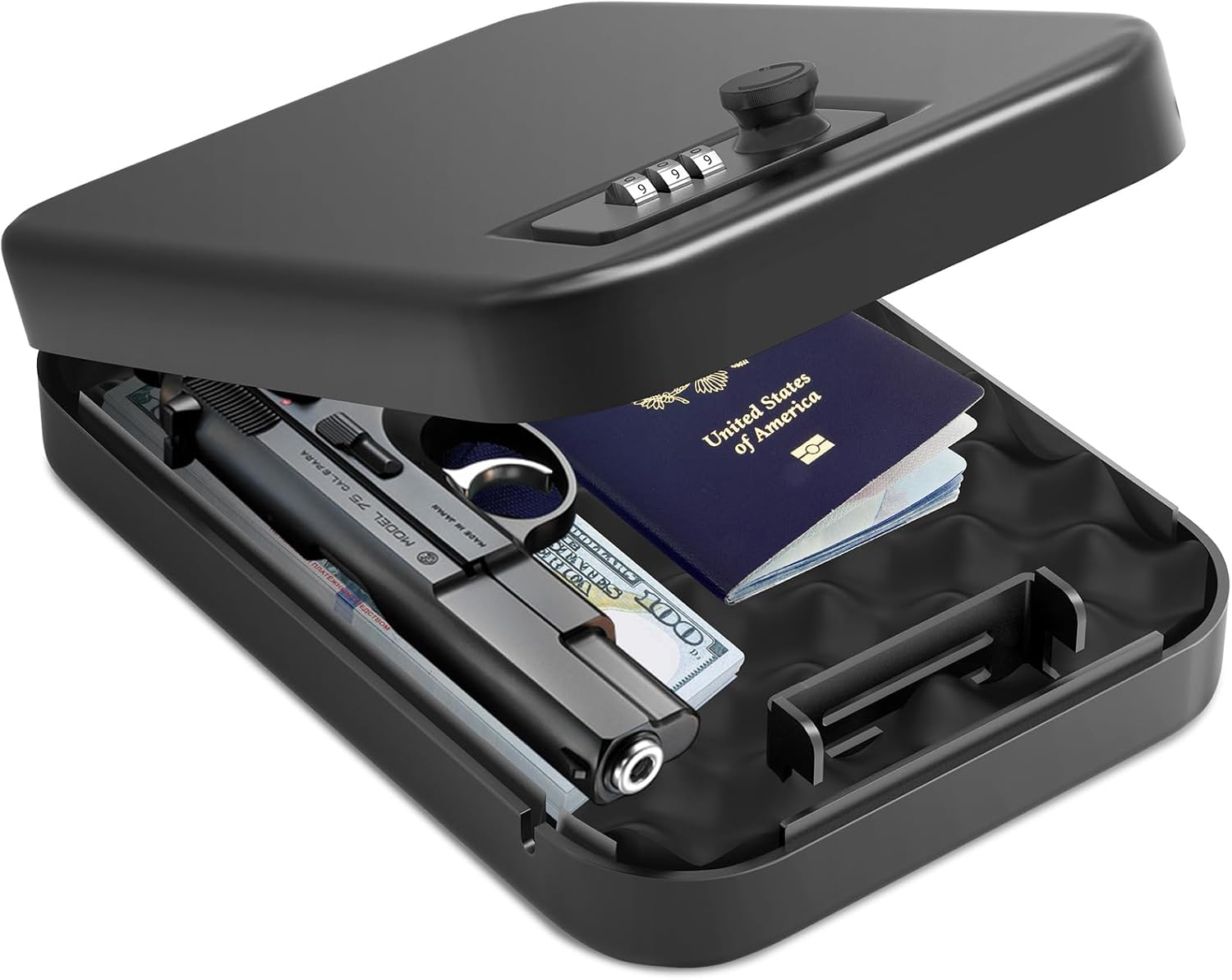 Amazon.com: Small Gun Lock Box for Pistols, Portable Gun Safe for Car ...