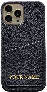 Amazon.com: Personalized Initials Luxury Vegan Leather case for iPhone 16 15 14 13 12 Pro Max ...