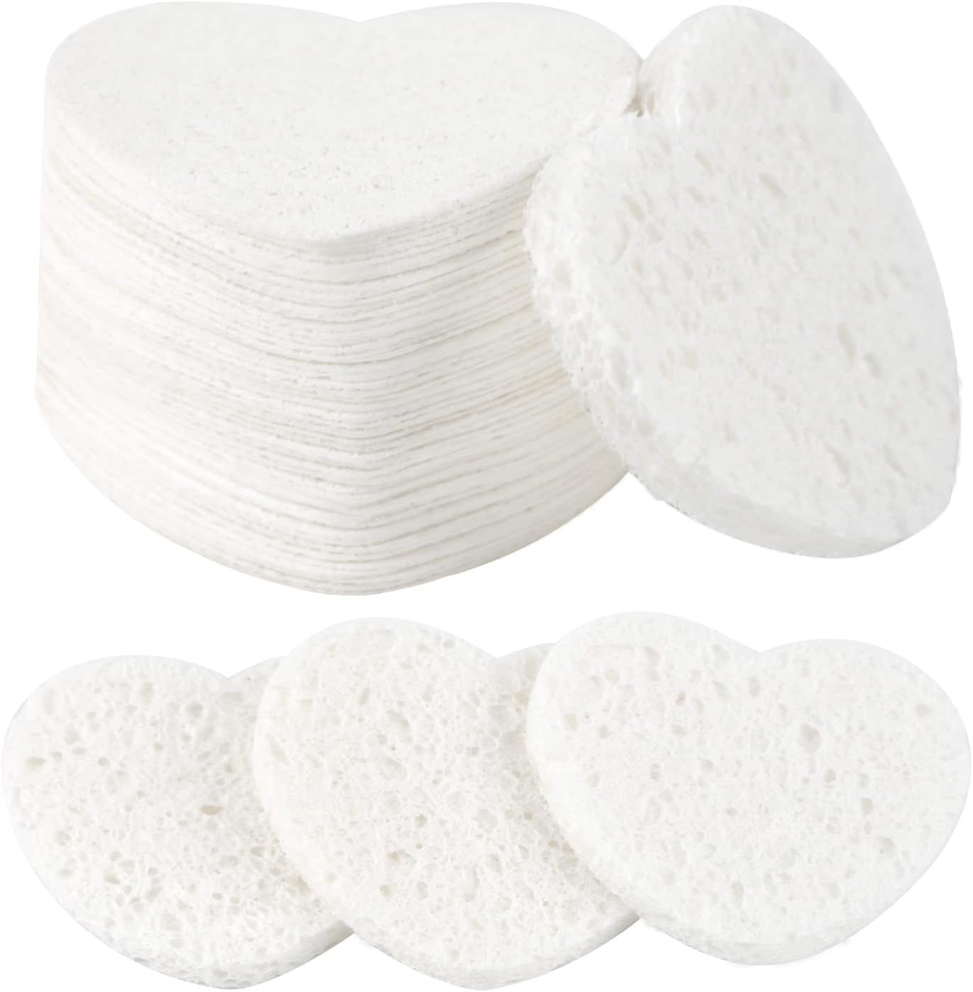 Amazon.com : 50-Count Facial Sponges Compressed, 100% Natural Cellulose ...