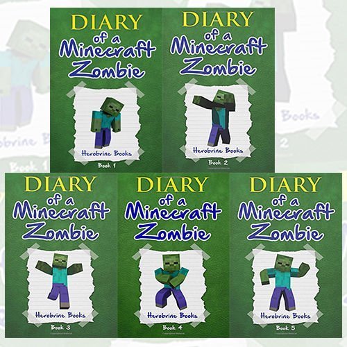 Diary of a Minecraft Zombie Book Vol 1-5 Herobrine Books 5 Books Bundle ...