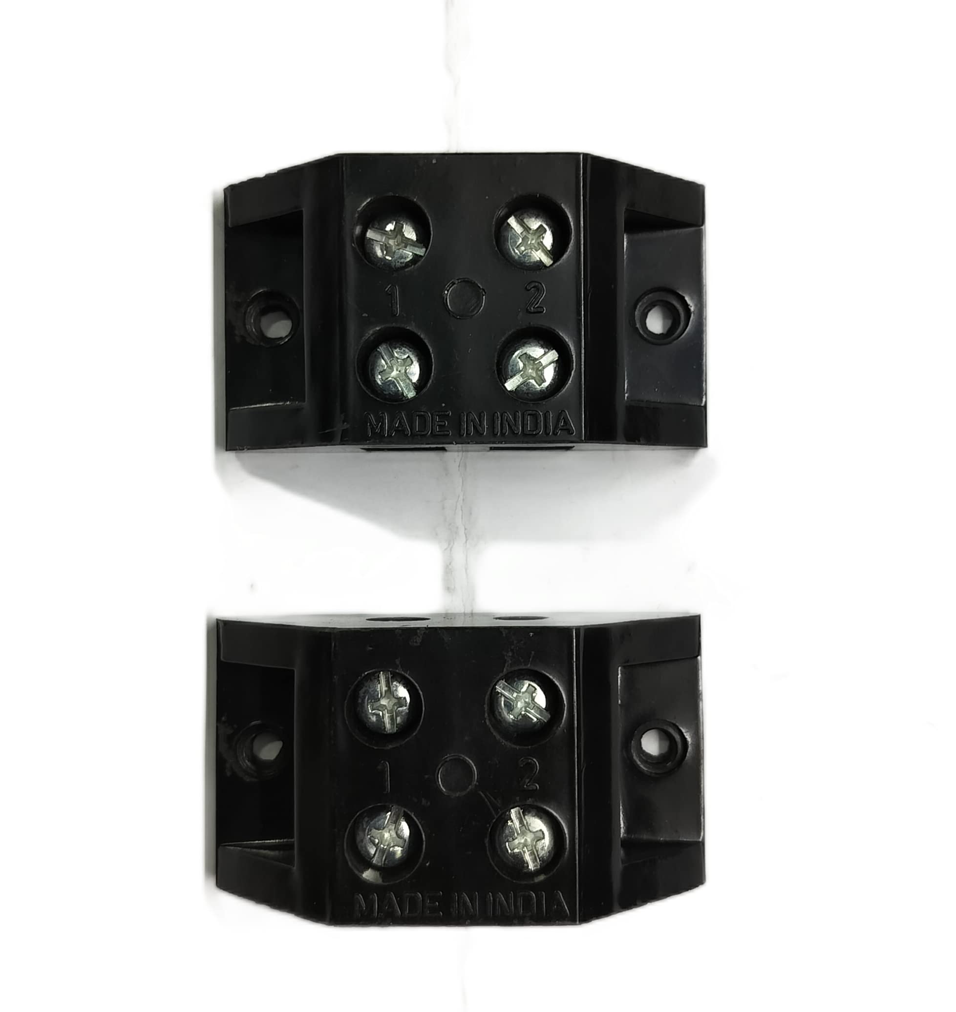 60A 2 Way Bakelite Connector Strip Black Screw Terminal Connection ...