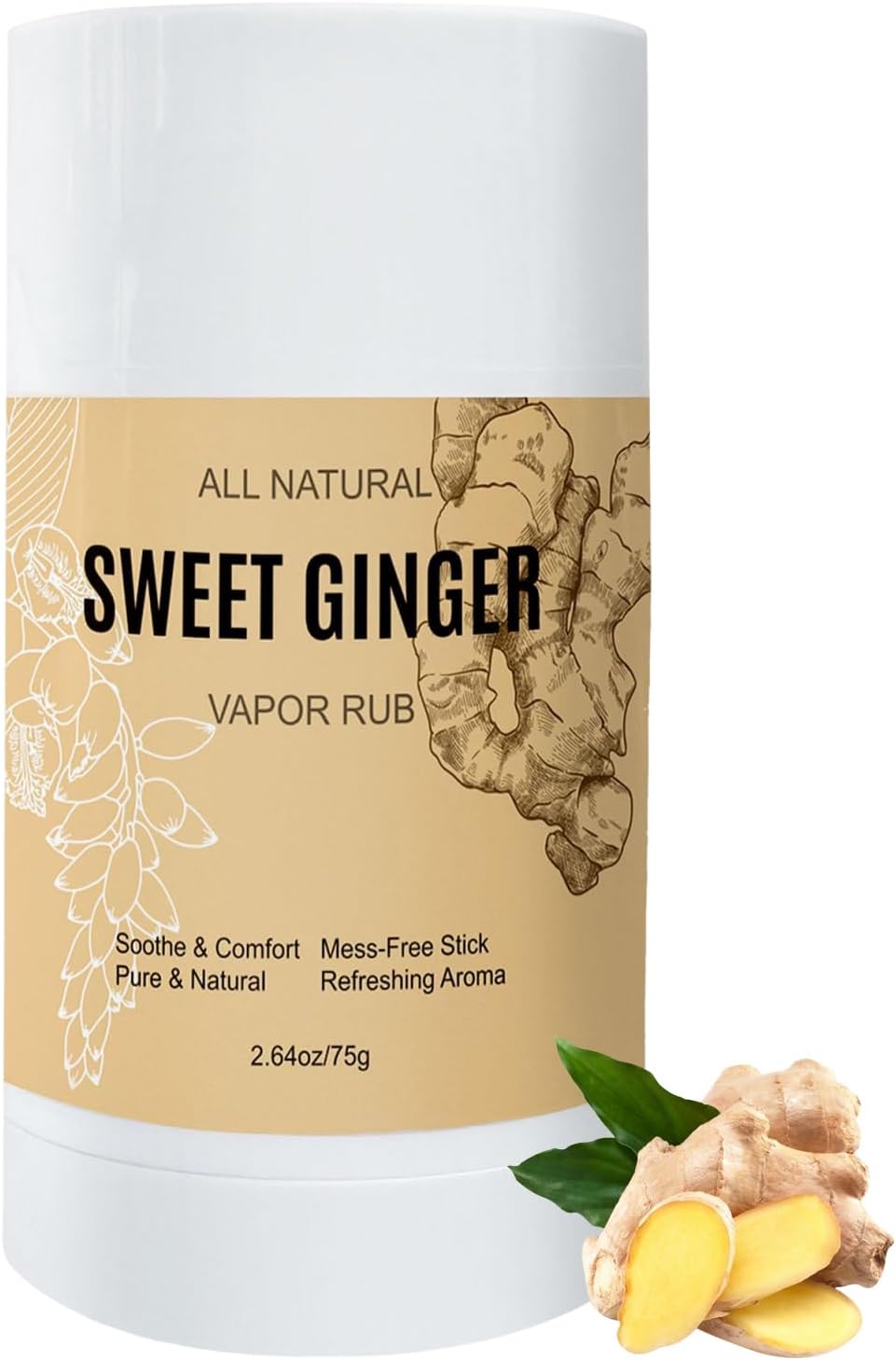 Amazon.com: TOGOLIUN Sweet Ginger Vapor Rub Stick – All-Natural Herbal Balm with Ginger ...
