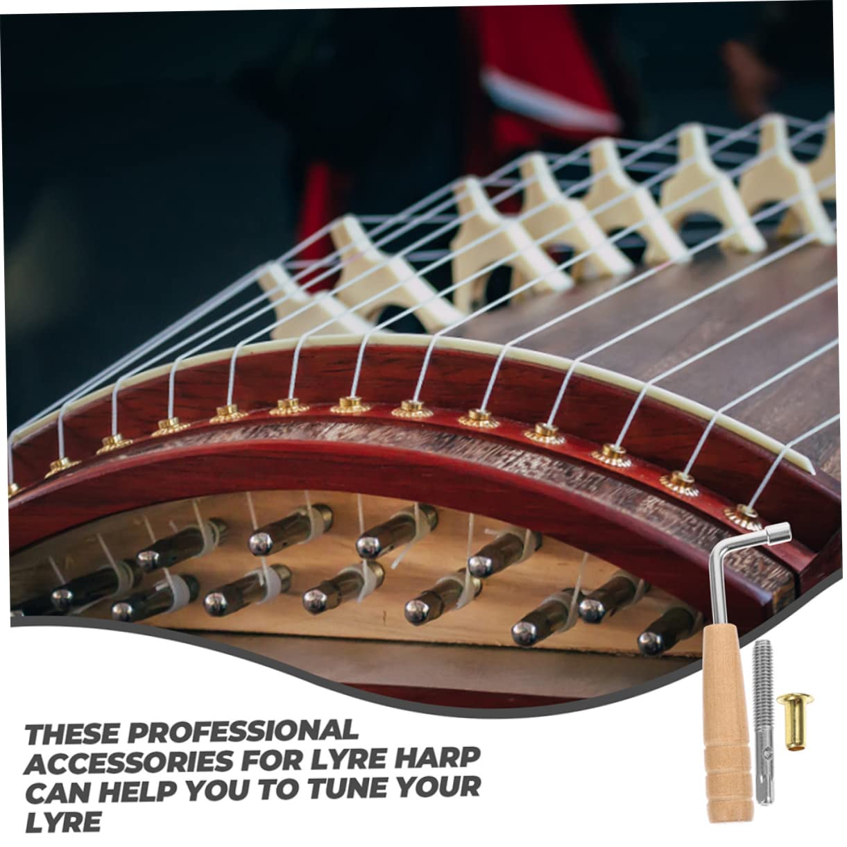 Musical Instrument Repair MILISTEN Lyre Harp Tuning Pin Set - 16 Pins With Tuning Wrench ...