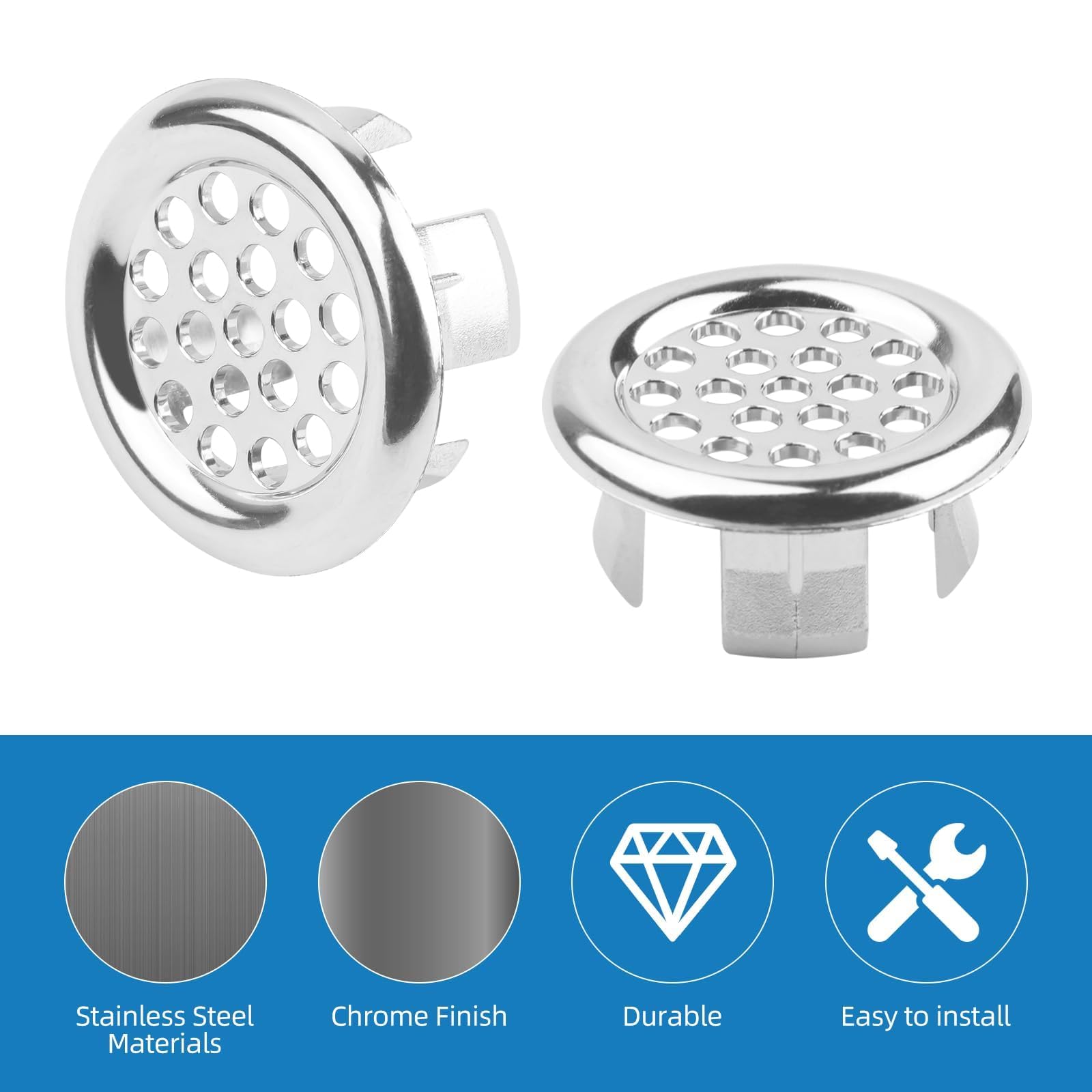 Snapklik.com : 4PCS Bathroom Sink Overflow RingSteel Round Sink ...