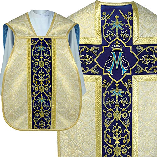 Amazon.com: Roman fiddleback chasuble with a stole, maniple, burse and ...