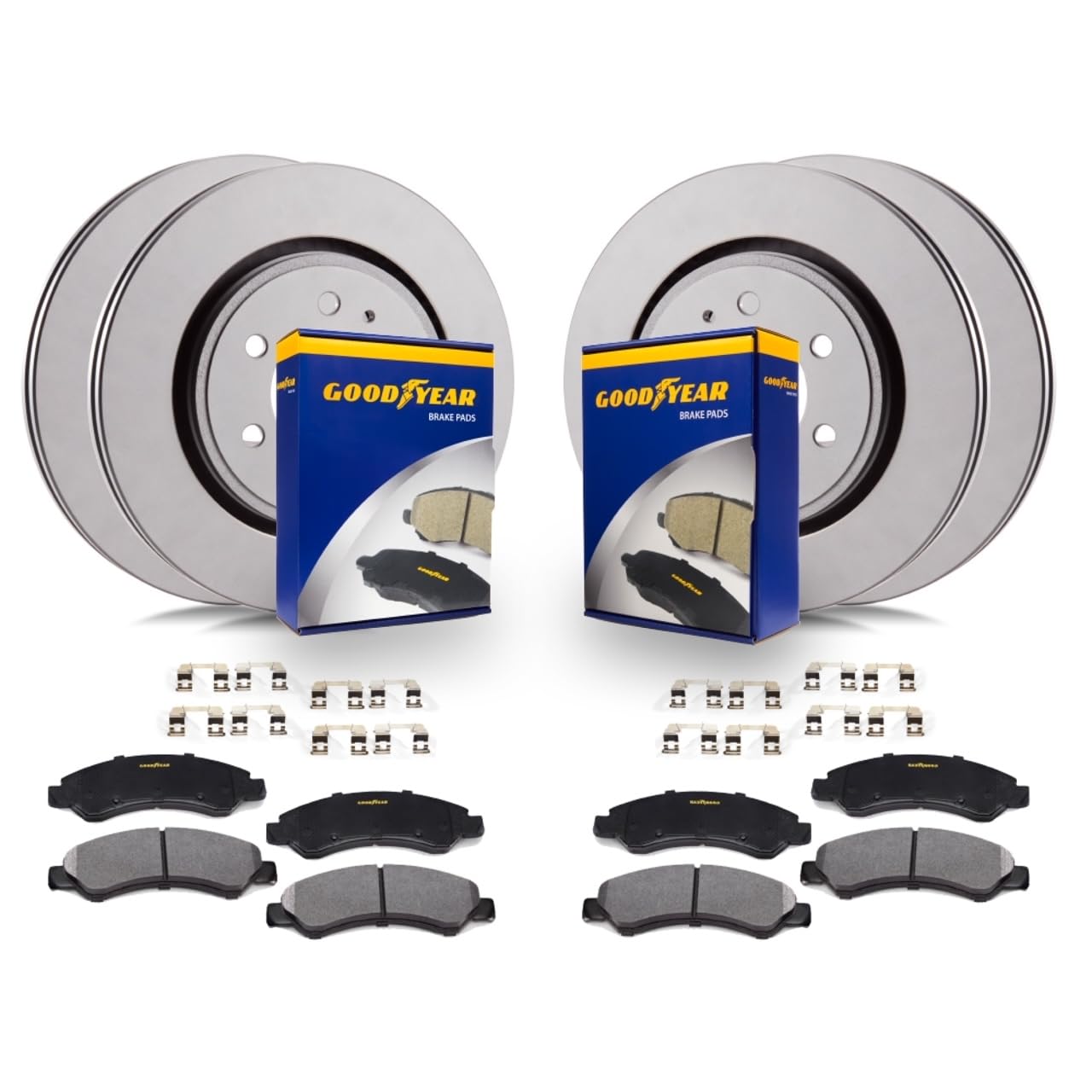 Amazon.com: Goodyear Brakes PRK3602FR | Front & Rear Brake Kit w/Four ...