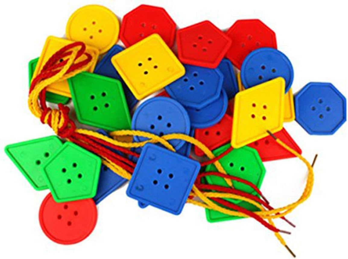 Amazon.com: STUDY 70 Pcs Button Puzzle Toy, Button Lacing Toy, Big ...