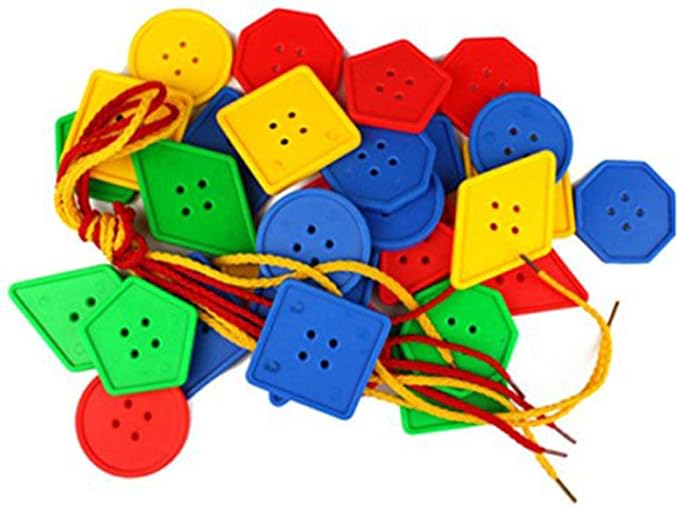 Amazon.com: STUDY 70 Pcs Button Puzzle Toy, Button Lacing Toy, Big ...
